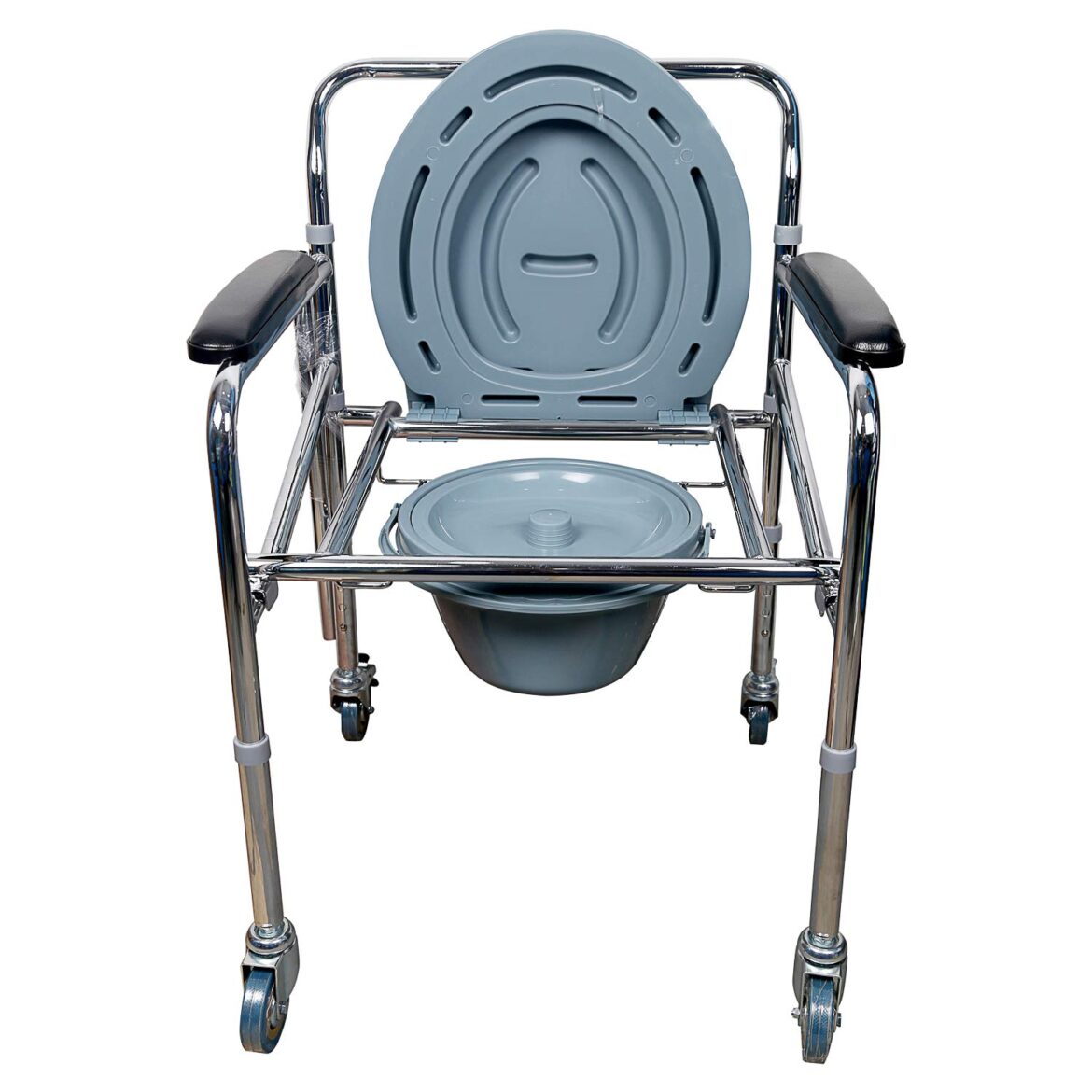 KHL Commode Chair with Wheels for Handicap, Elderly, Injured and ...