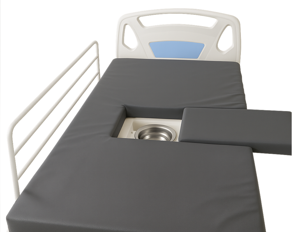 PMPS® Medical Bed with Built-in Commode | Head Elevation Function ...
